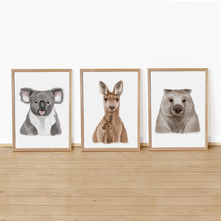 Australian Animals Nursery Wall Art Print Collection – Cassie Zaccardo Art